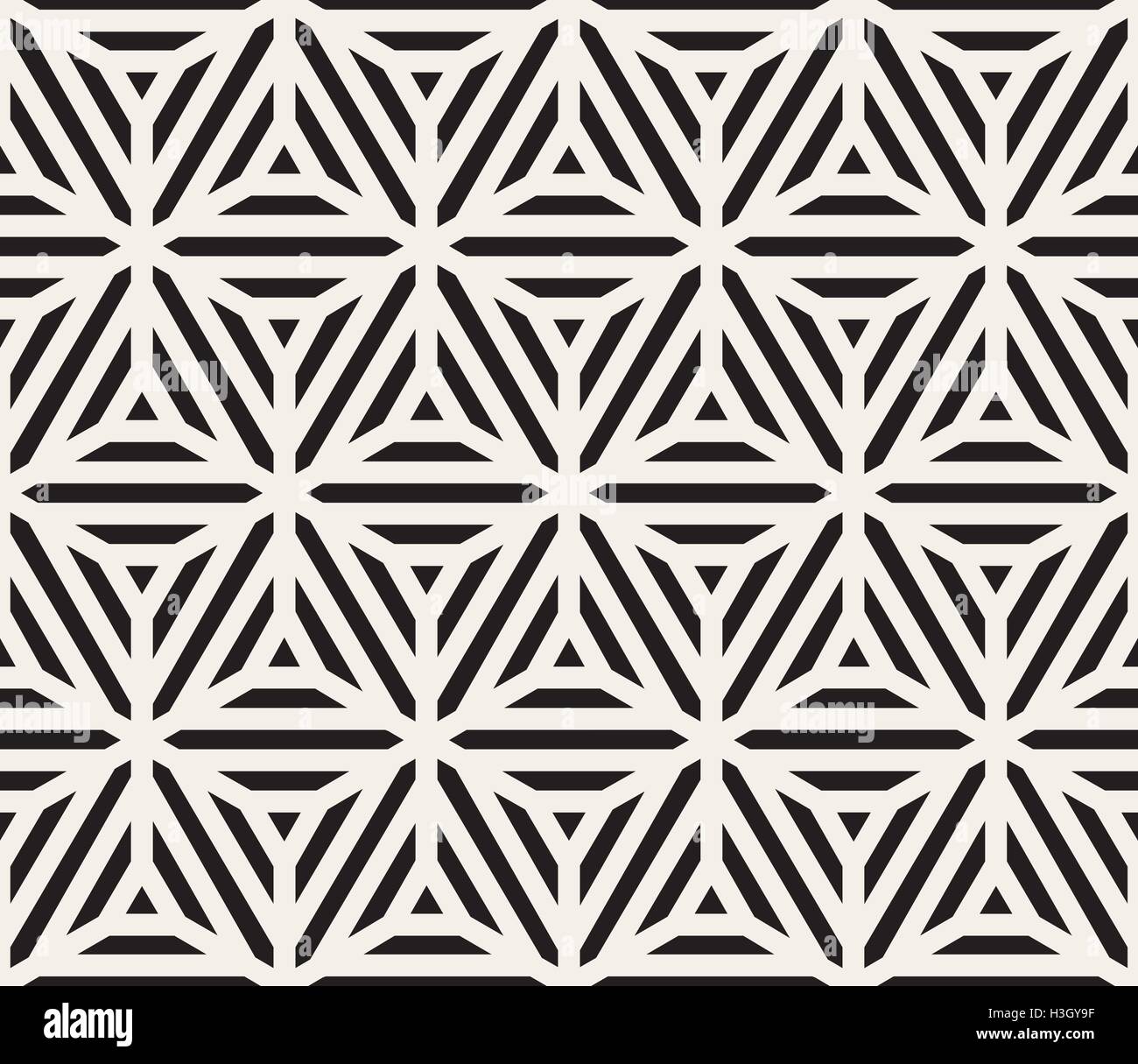 Vector Seamless Black And White Triangle Lines Geometric Grid Pattern ...