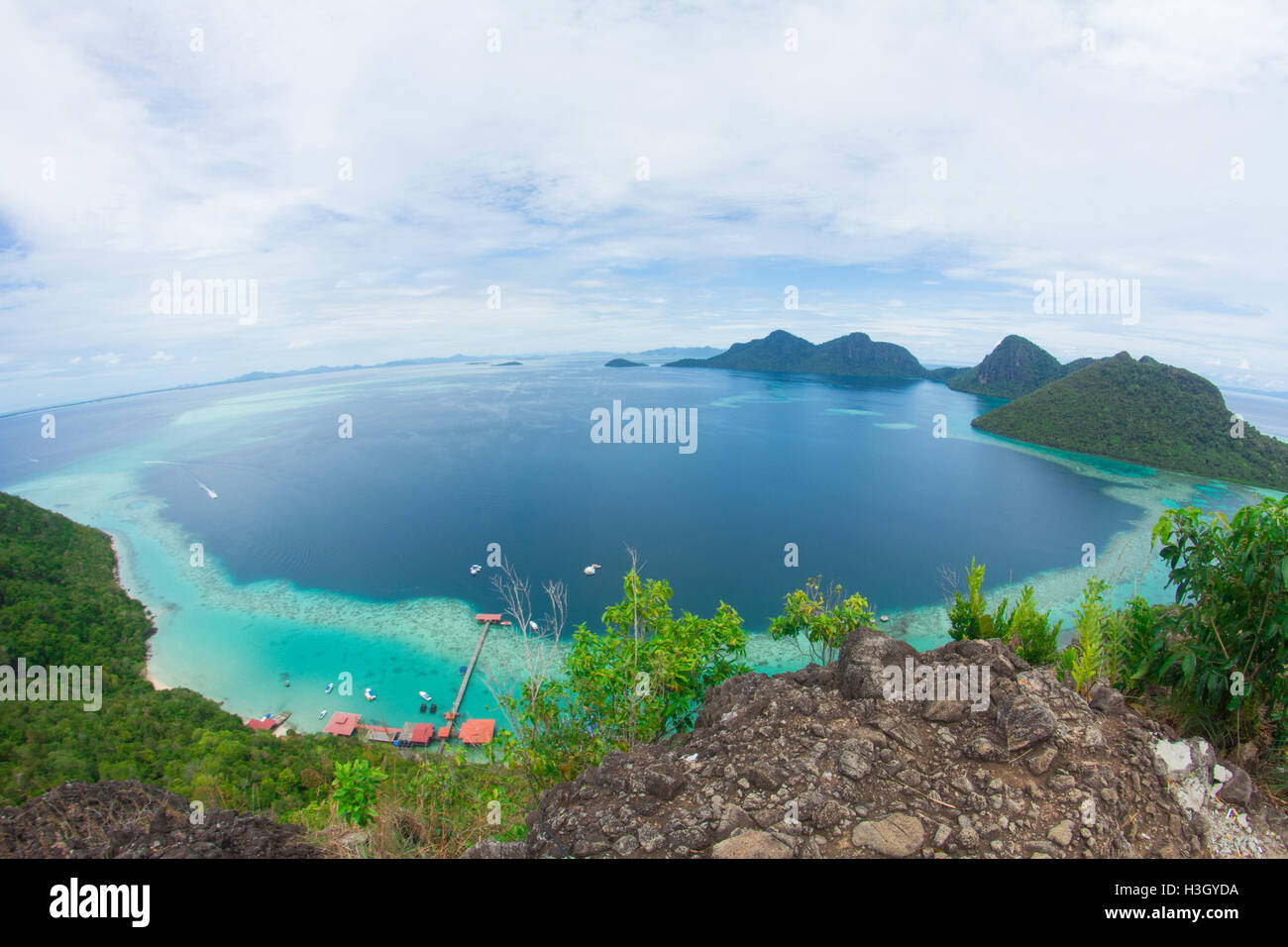 RANAU,SABAH,MALAYSIA-December 20,2016:Marakau Cabin Lodge located in Kg ...