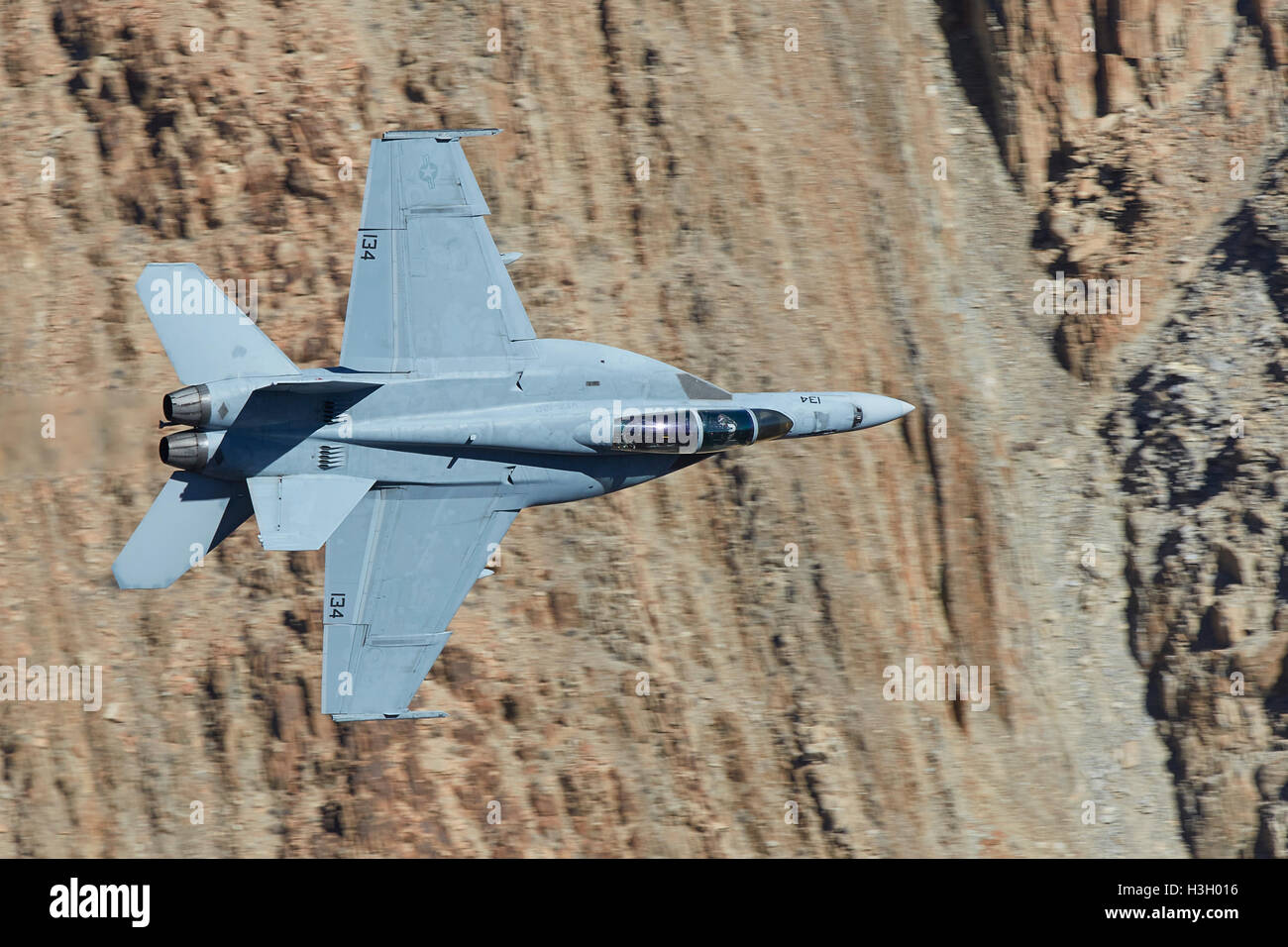 United States Navy F/A-18F Super Hornet Jet Fighter, Flying At Low ...