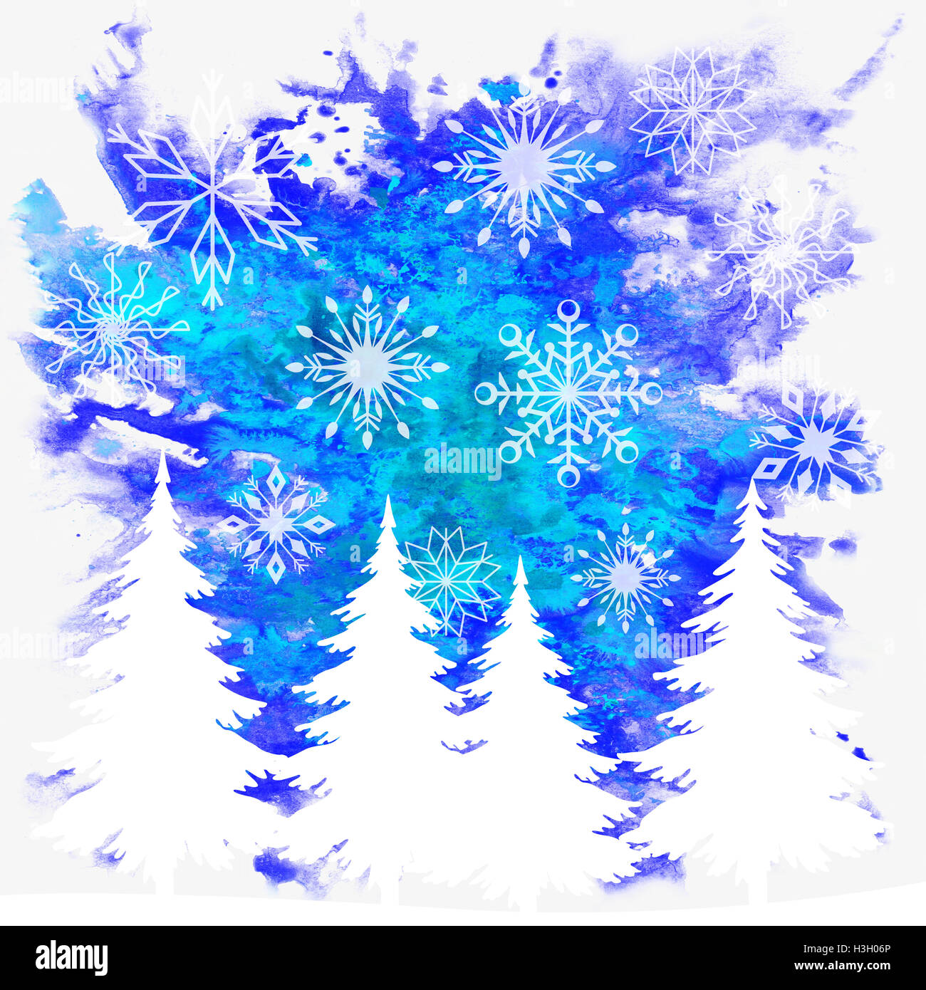 Winter holiday pattern blue Cut Out Stock Images & Pictures - Alamy