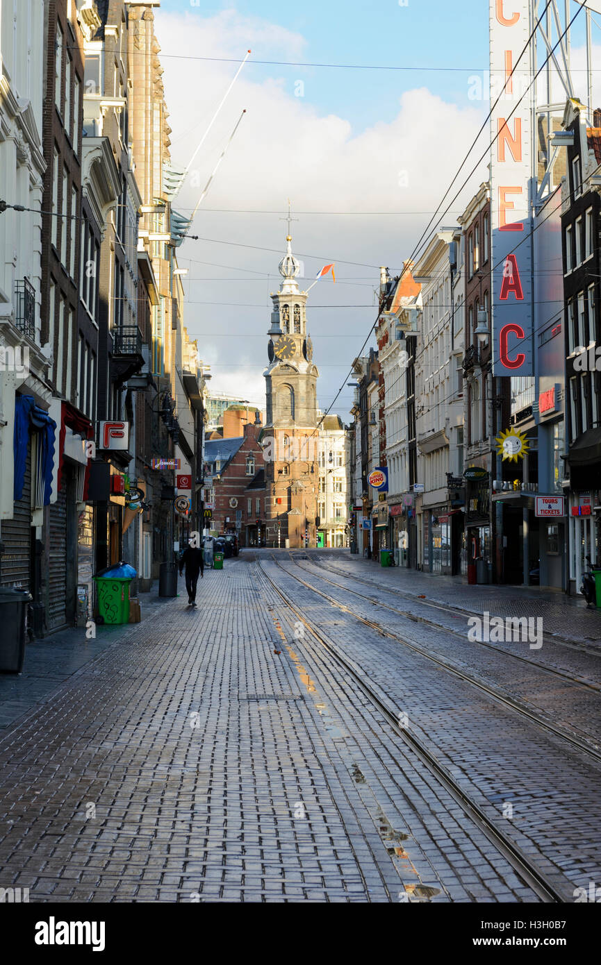 Early morning street in Amsterdam, Holland, Netherlands Stock Photo - Alamy