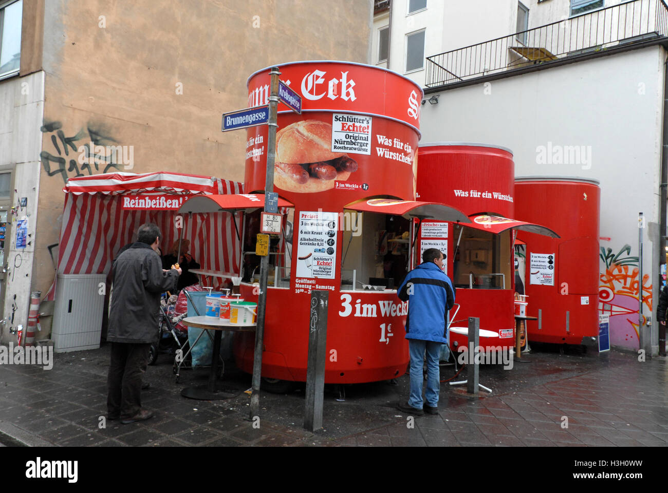 One of the fast-food outlets selling the famous Nuremberg Bratwurst ...