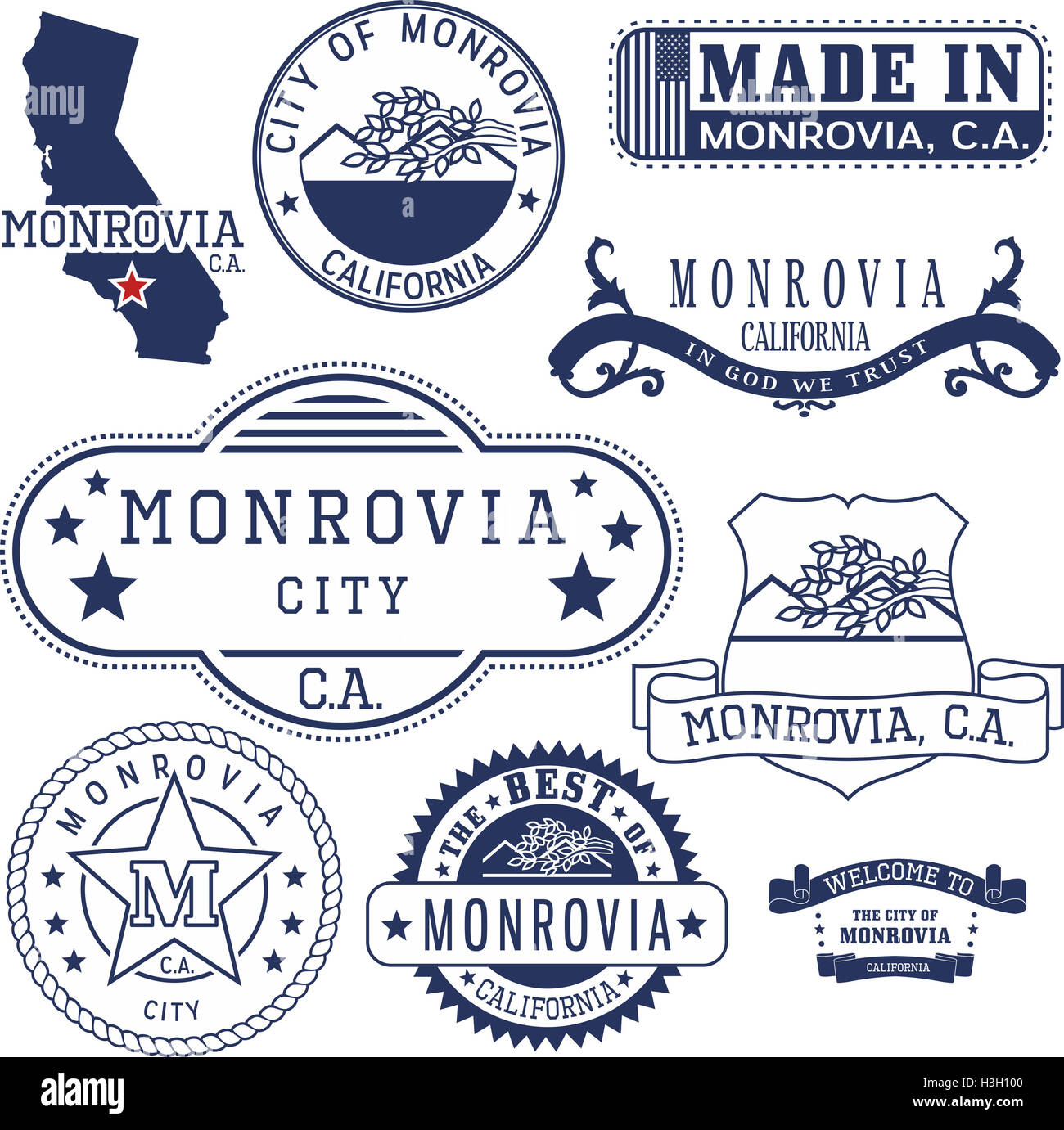 Monrovia map hi-res stock photography and images - Alamy
