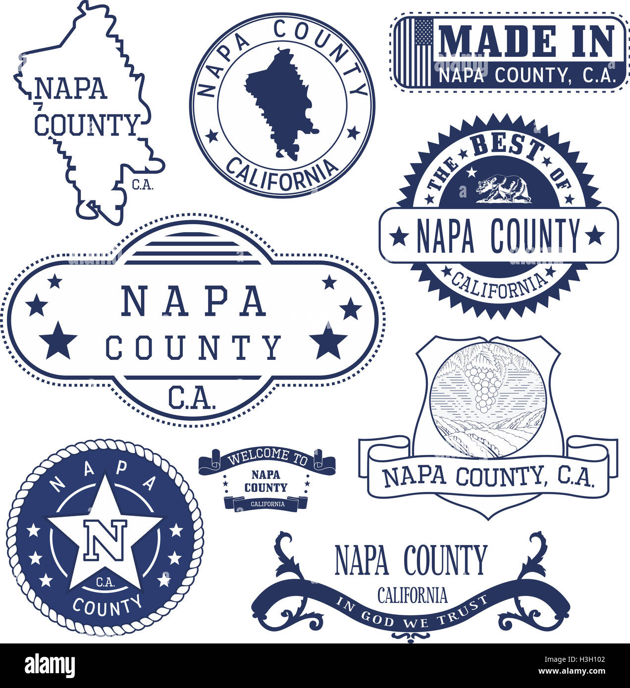 Napa county map hi-res stock photography and images - Alamy