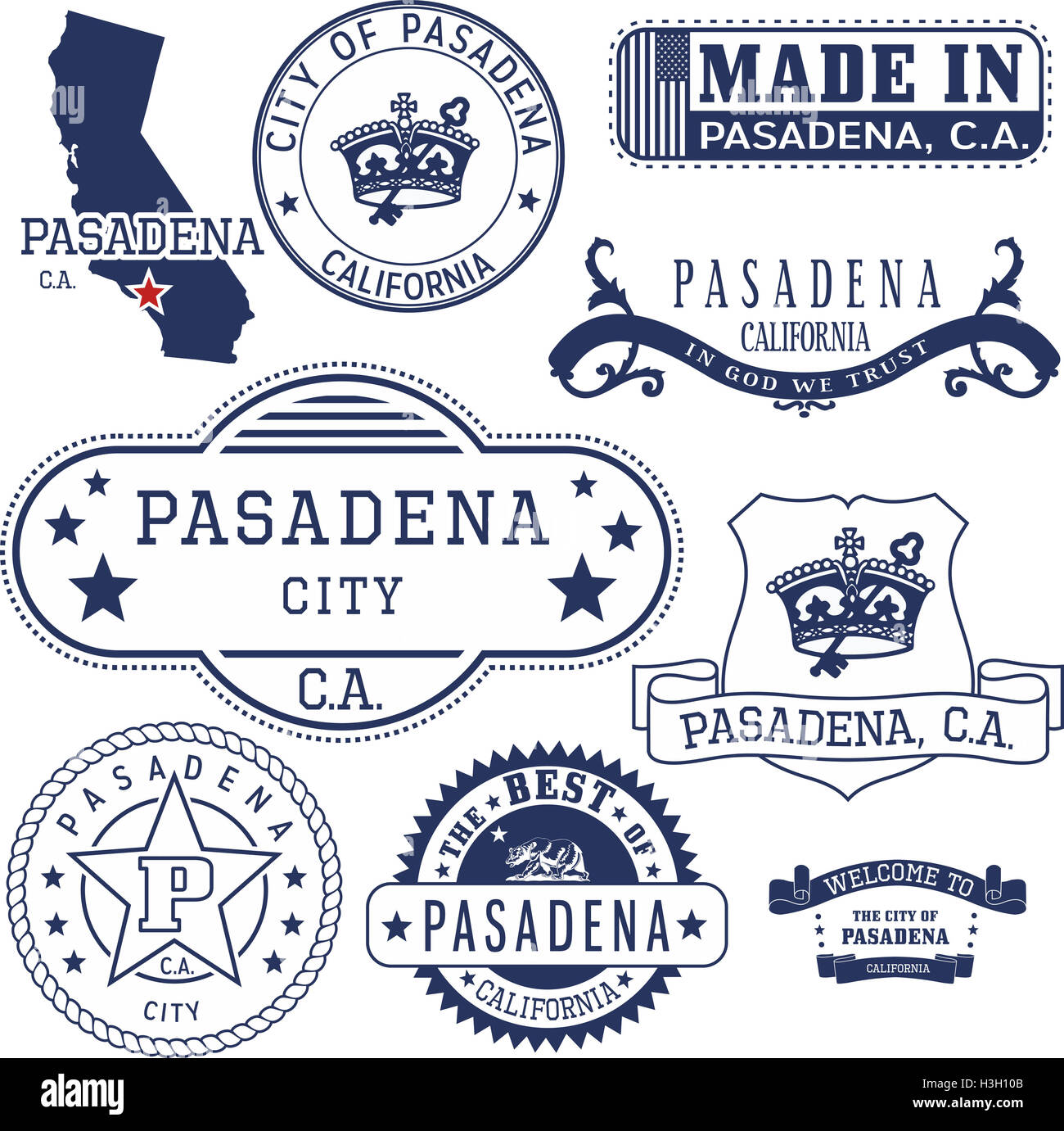 Pasadena map hi-res stock photography and images - Alamy