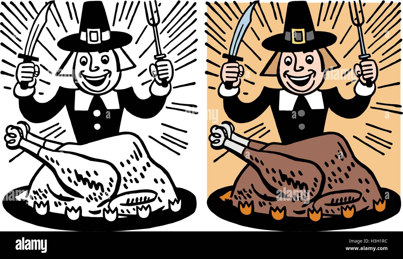 Man eating dinner with knife and fork Stock Vector Images - Alamy