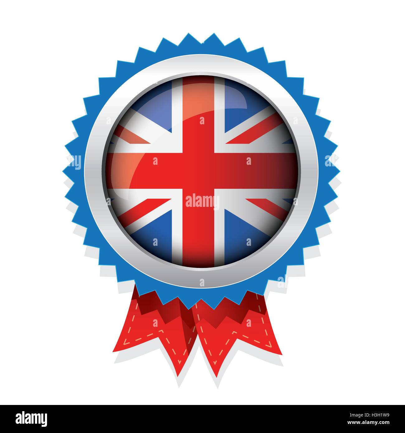 UK badge with red ribbon Stock Vector Image & Art - Alamy