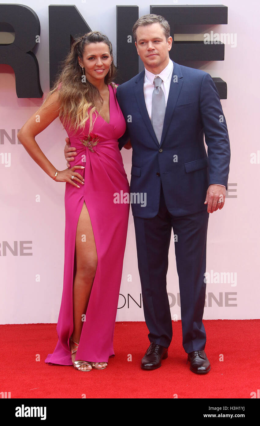 July 11, 2016 - Luciana Barroso and Matt Damon attending "Jason Bourne ...
