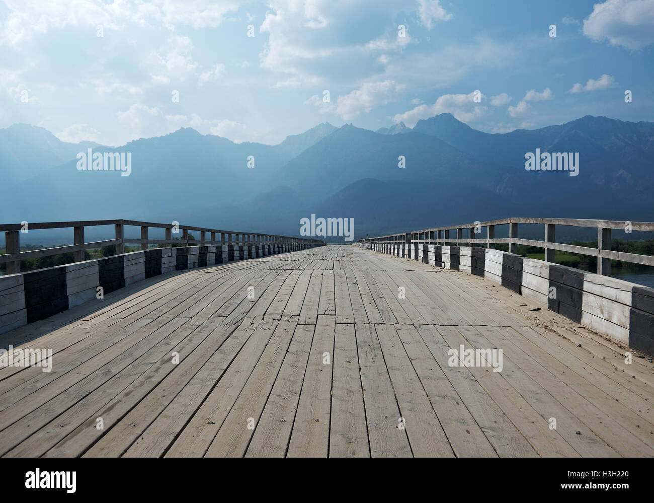 Bridge over River Barguzin, Barguzin valley,Buryatia, Russia Stock ...
