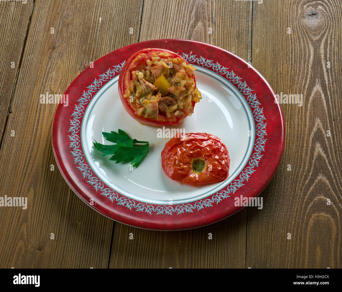 Yalanchi - tomato stuffed with meat and rice. Middle East cuisine Stock ...