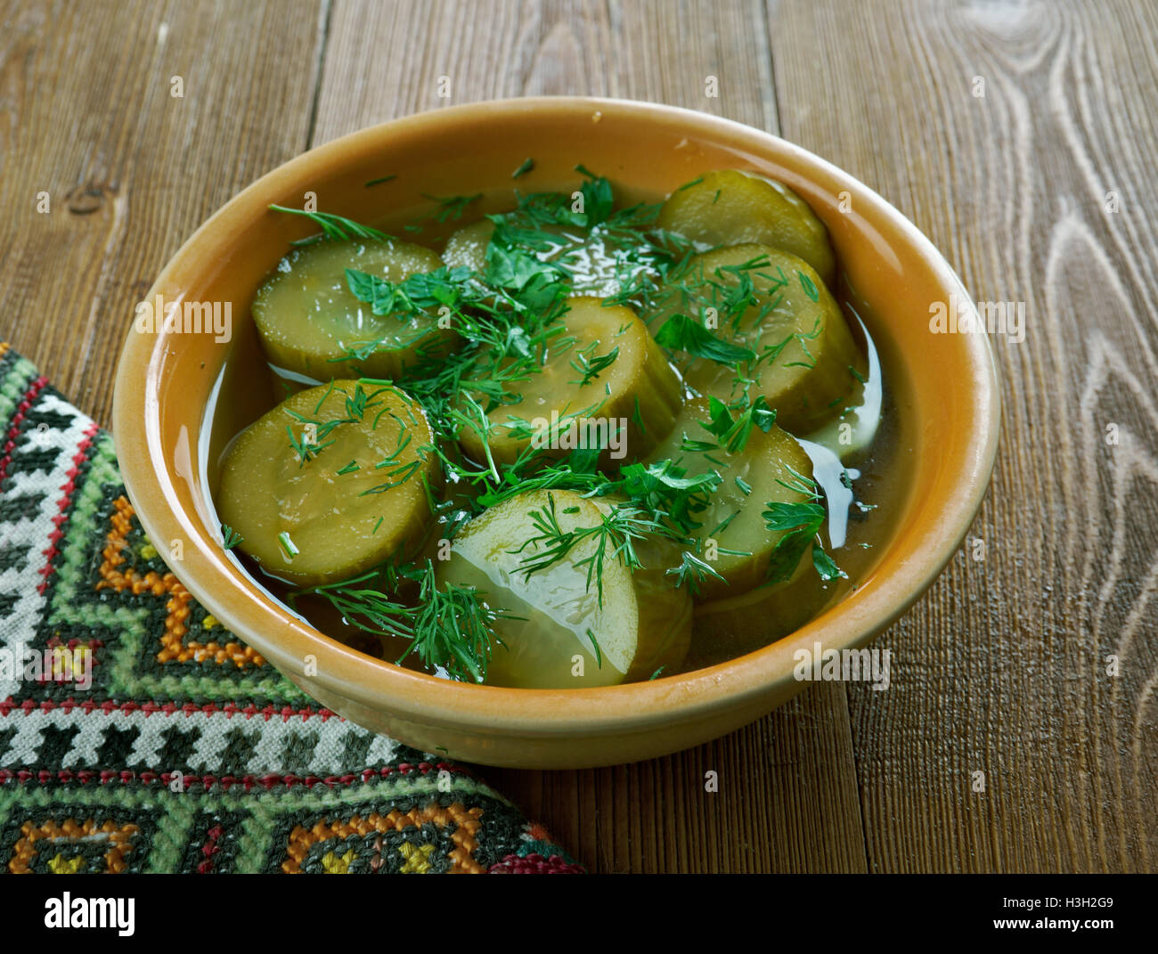 etikkakurkut - Finnish pickles close up Stock Photo - Alamy