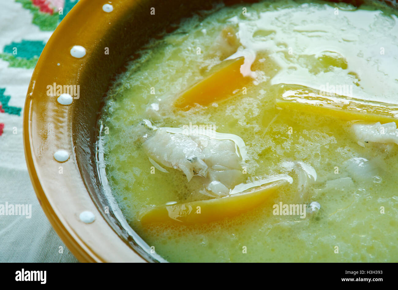 klippfisk - Scandinavian Codfish soup Stock Photo - Alamy
