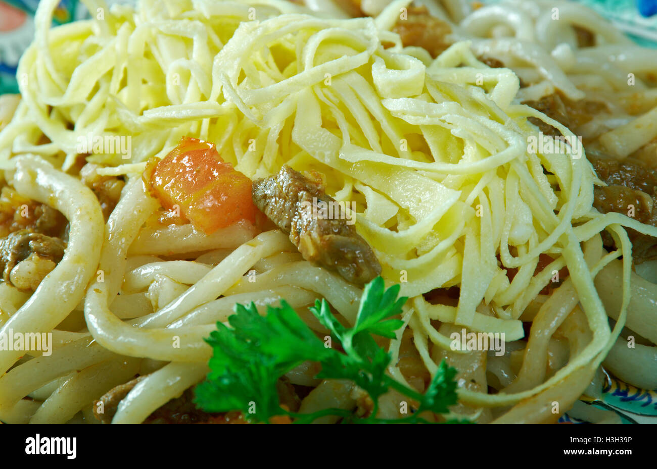 Uigur noodle soup Lagman close up Stock Photo - Alamy
