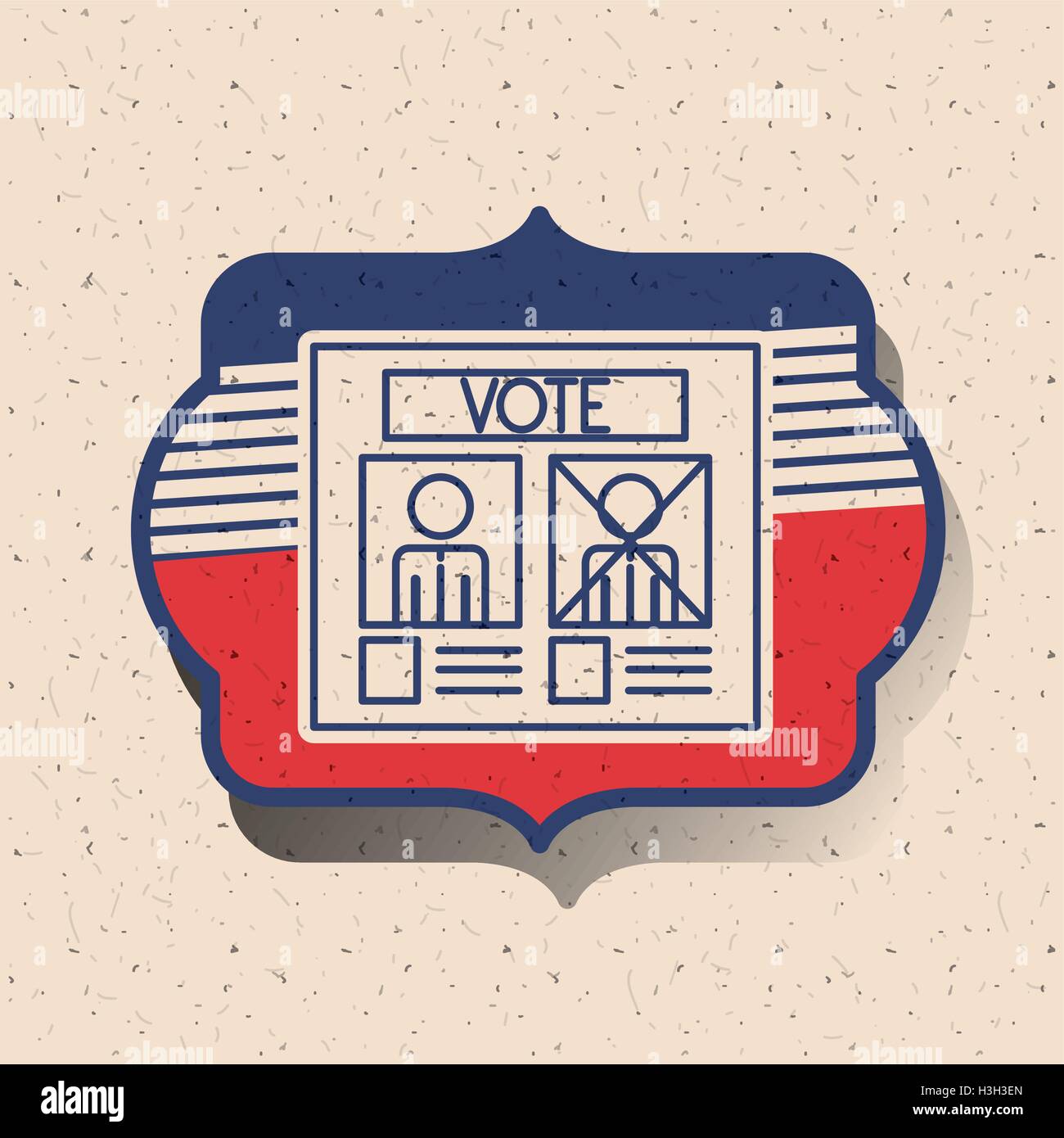 Card of vote inside frame design Stock Vector Image & Art - Alamy