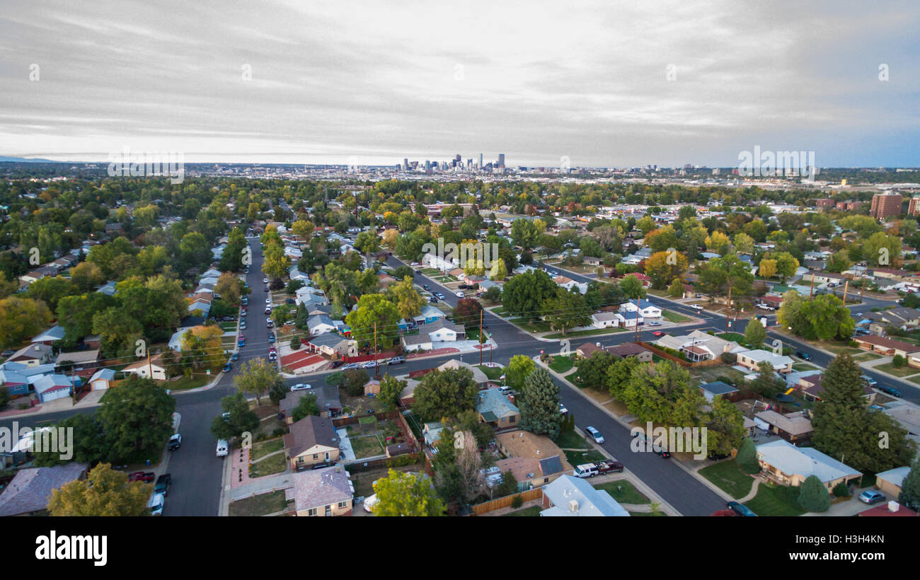 Denver sunset aerial view hi-res stock photography and images - Alamy