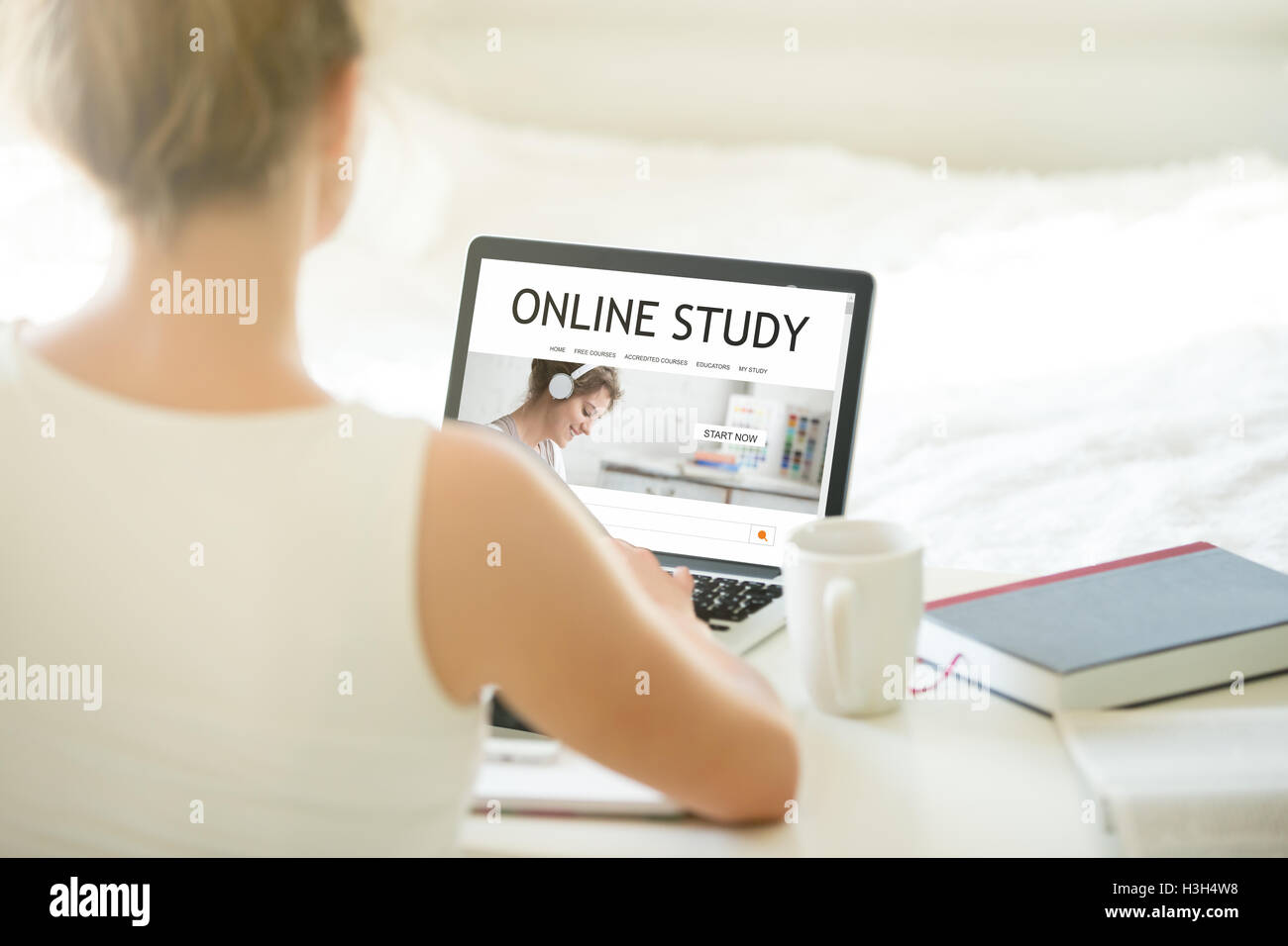 Online studying web service Stock Photo - Alamy