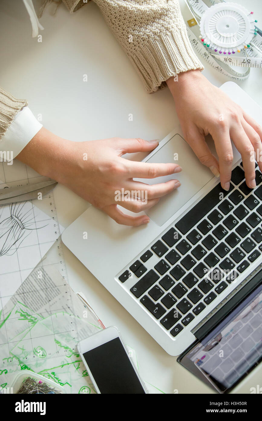 Hands working with a laptop Stock Photo - Alamy