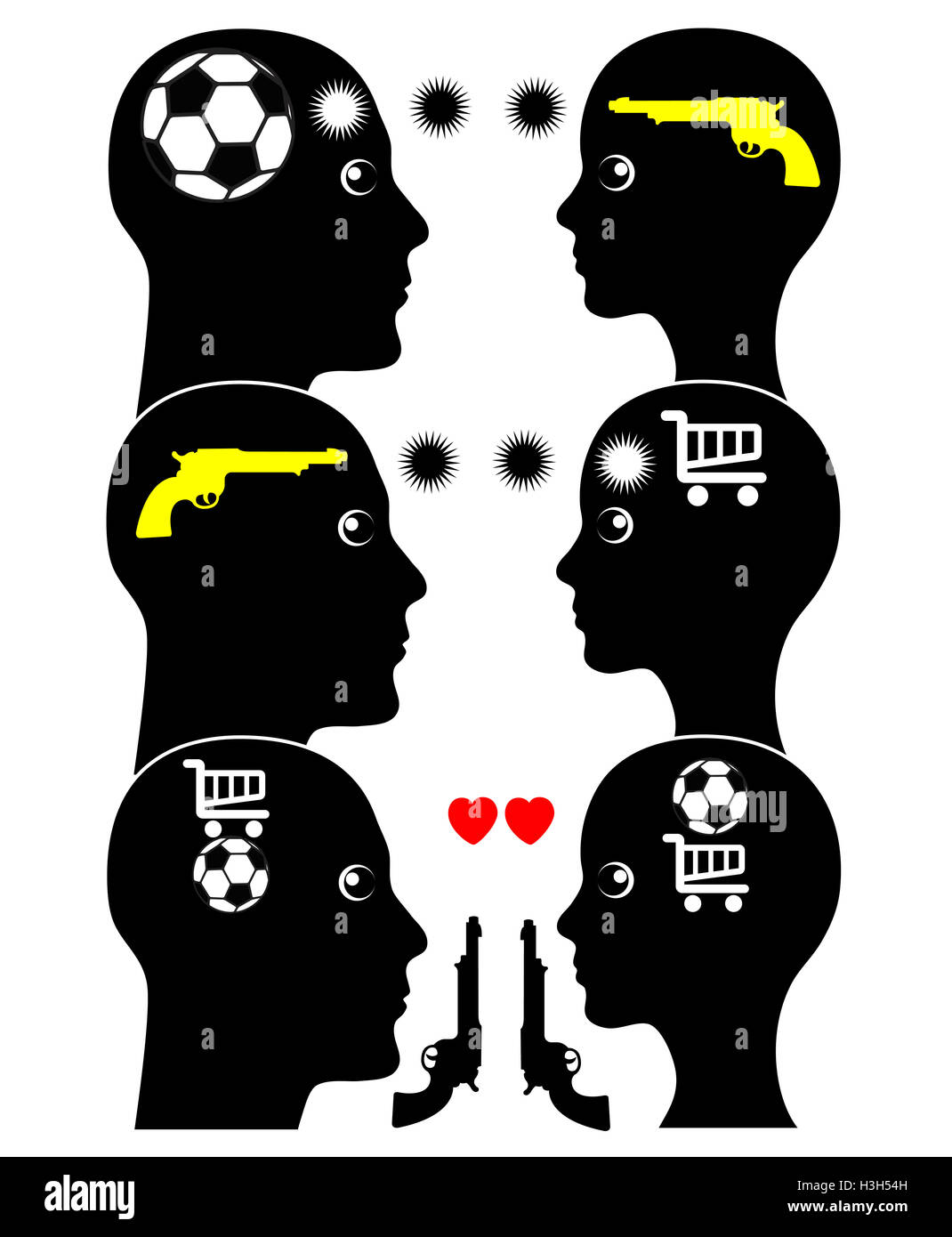 Couple coming to a compromise Stock Photo - Alamy