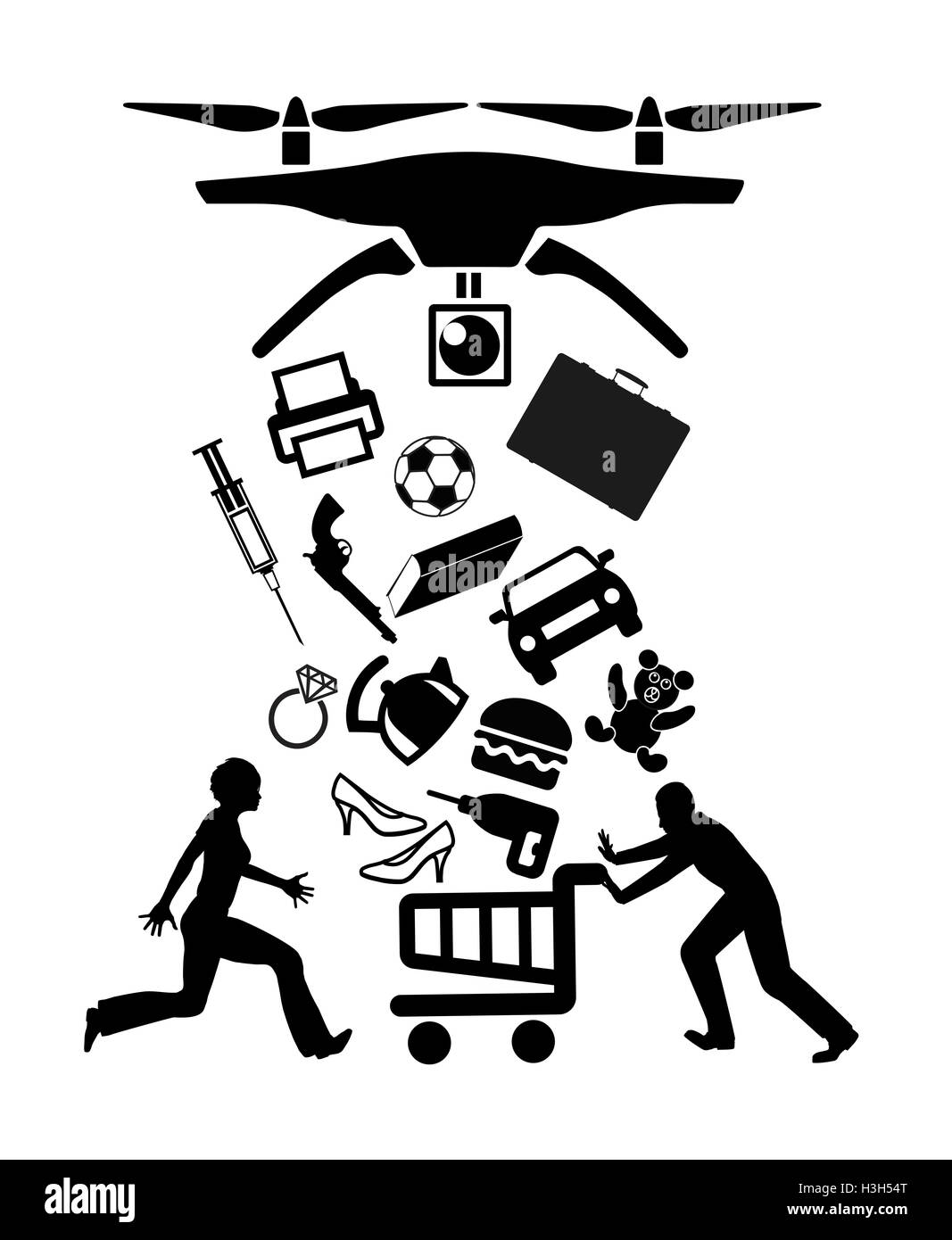 Robot delivery online shopping hi-res stock photography and images - Alamy