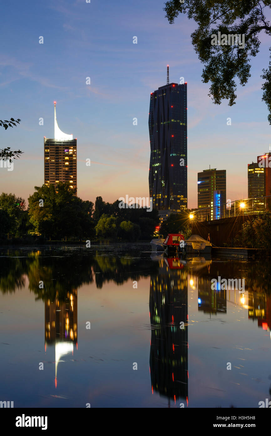 Wien, Vienna: lake Kaiserwasser, appartment building "New Danube", DC ...