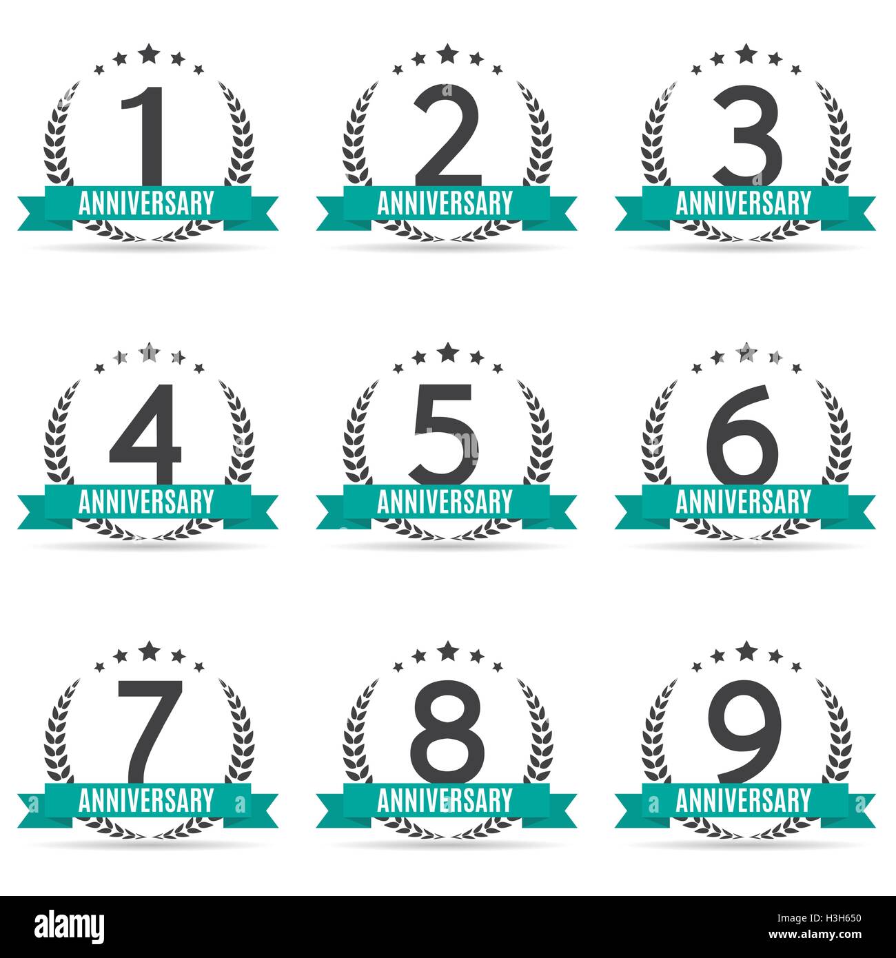 Big Collection Set of Template Logo Anniversary Vector Illustrat Stock ...