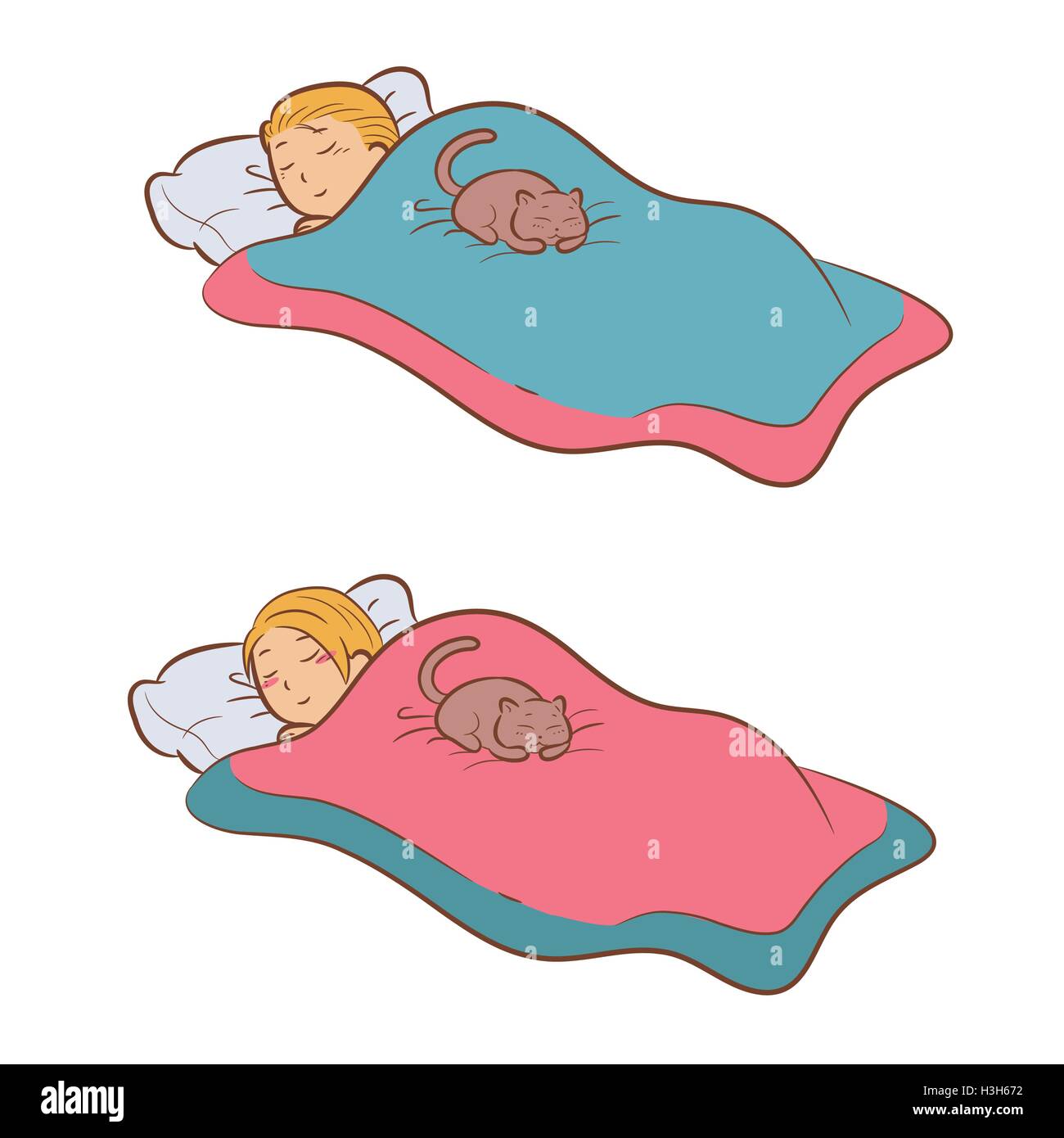 Cat sleep bed Stock Vector Images - Alamy