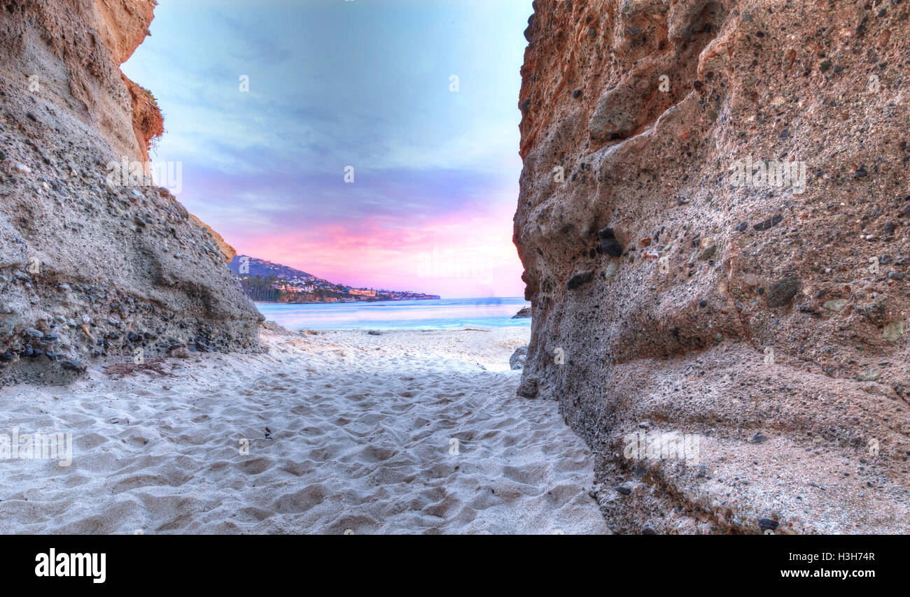 Sunset view of Treasure Island Beach at the Montage in Laguna Beach ...