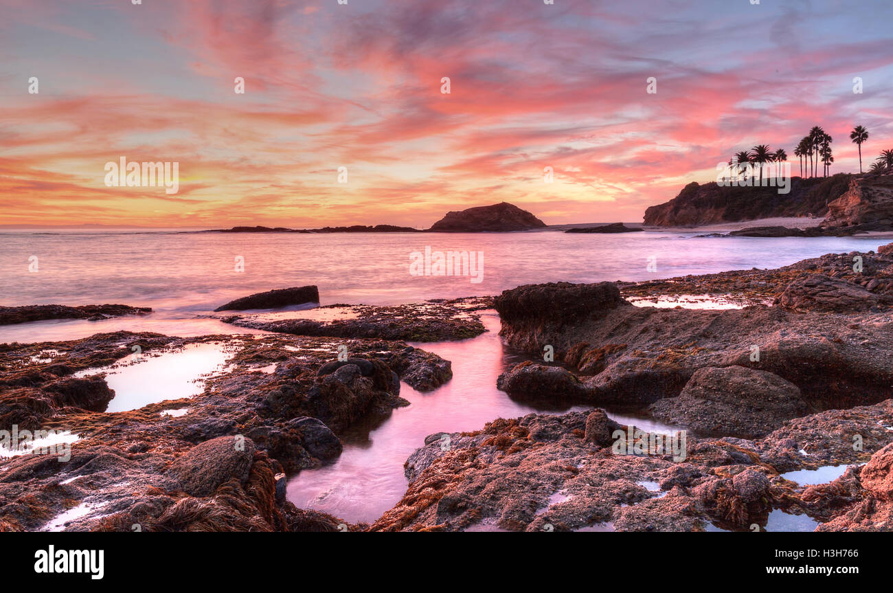 Sunset view of Treasure Island Beach at the Montage in Laguna Beach ...