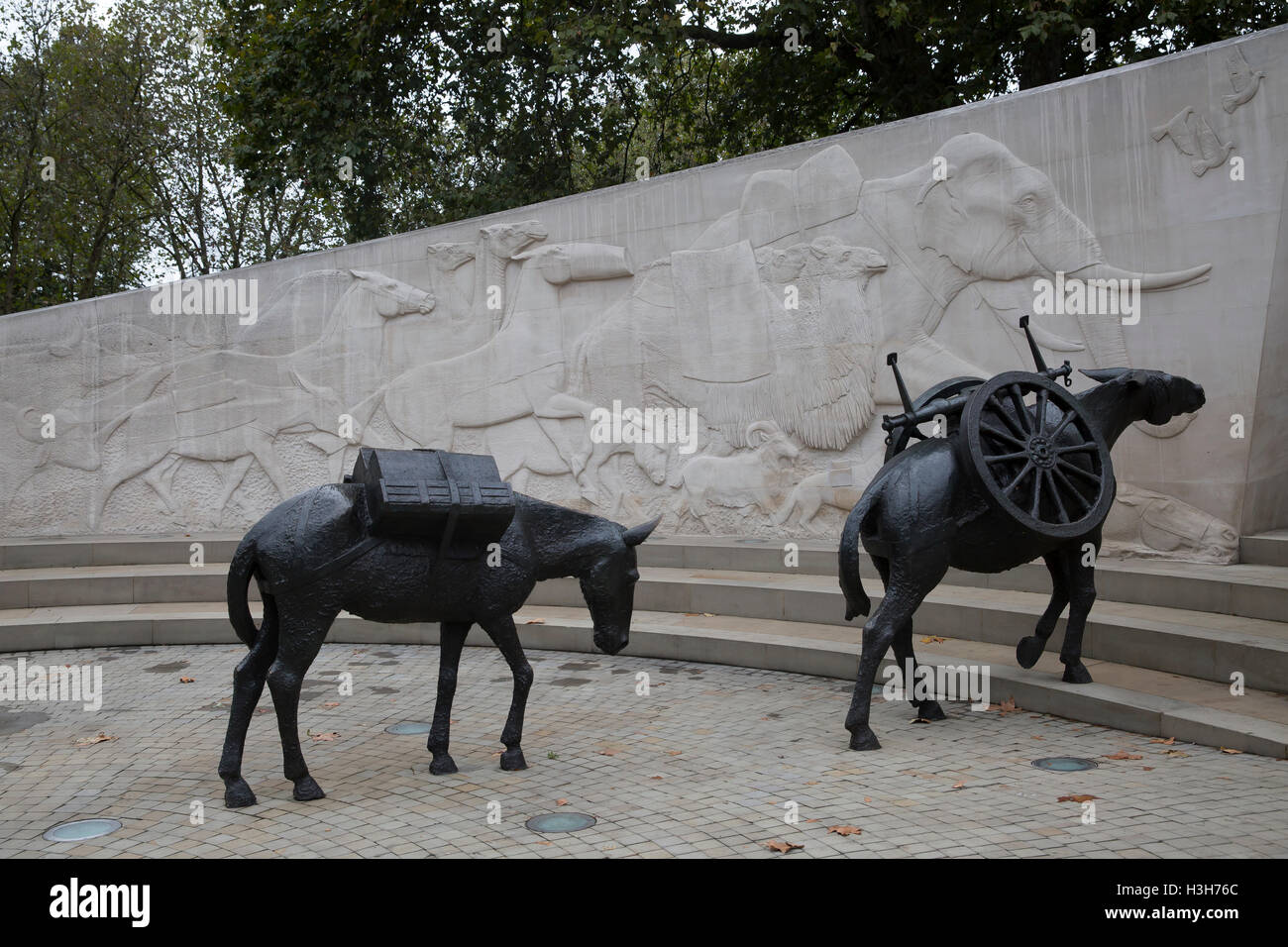 Animals in War memorial in Park Lane London Stock Photo - Alamy