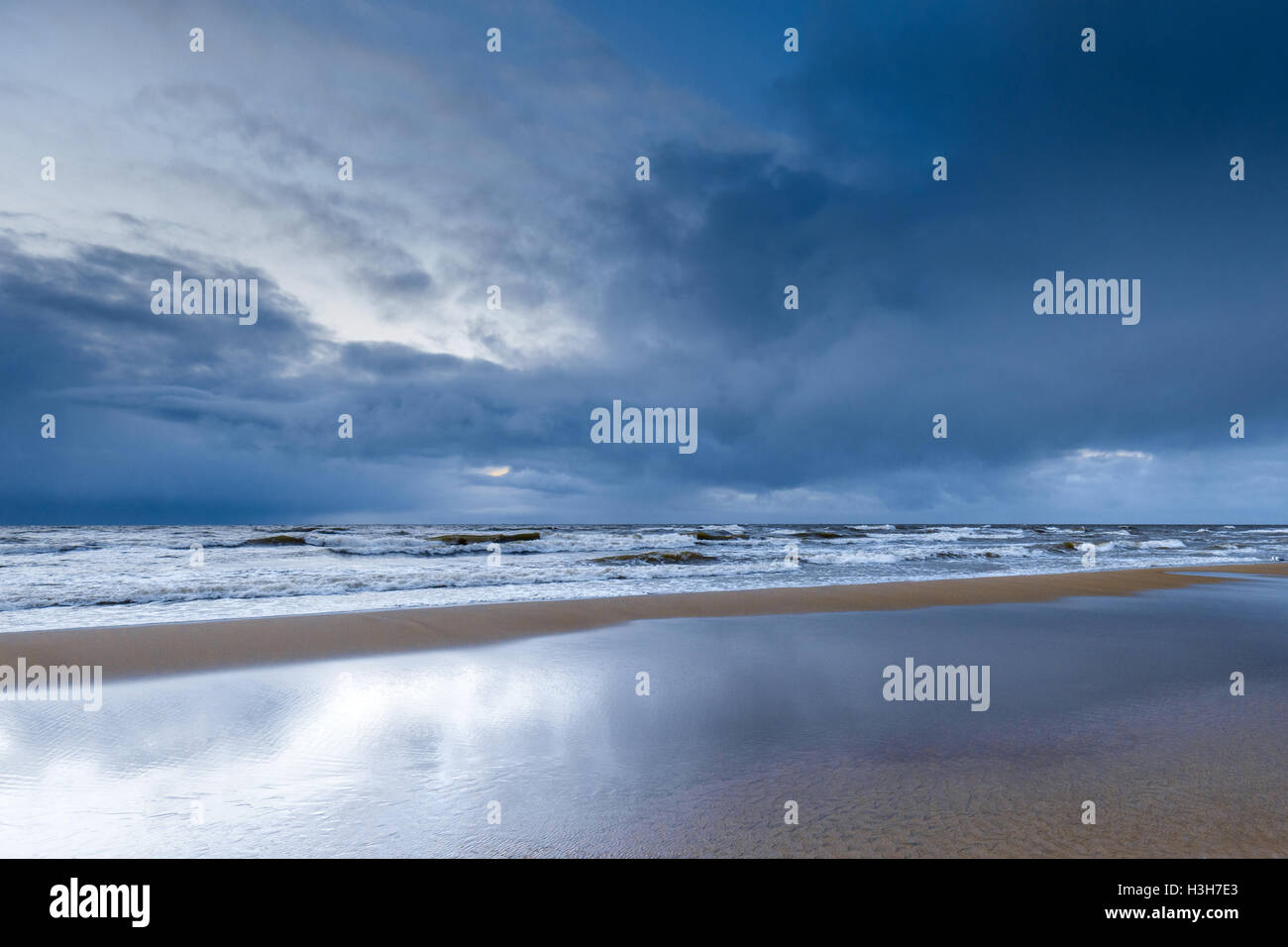 Seaside in trendy blue riverside color Stock Photo - Alamy