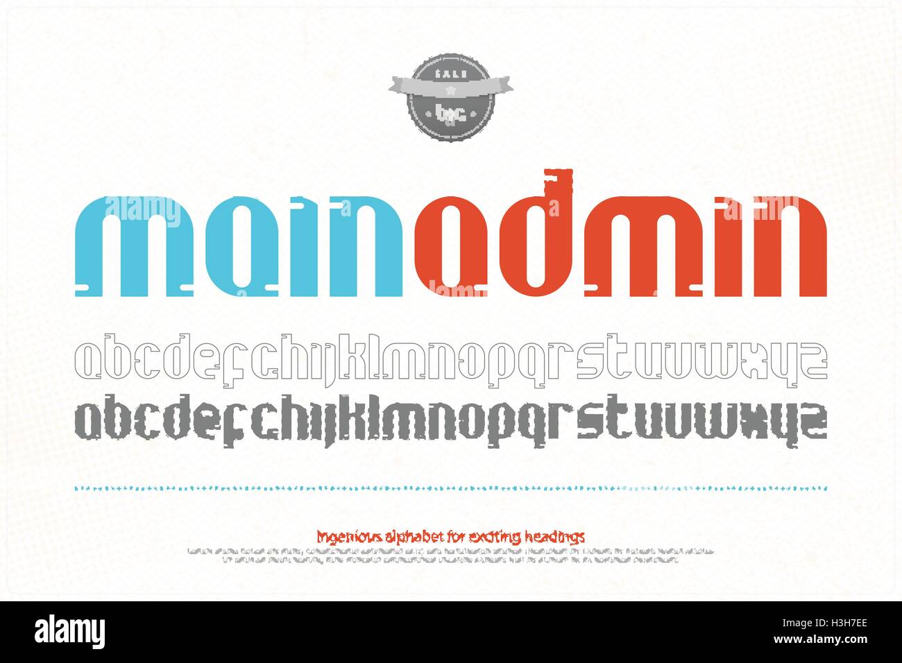 set of stylish alphabet letters isolated on white paper texture. vector ...