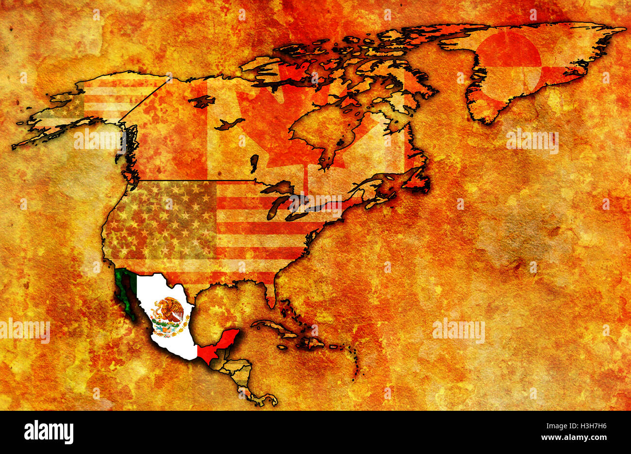 Mexico wall map hi-res stock photography and images - Alamy