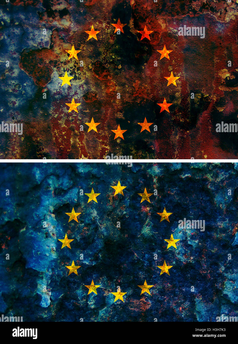some very old grunge flag of european union Stock Photo - Alamy