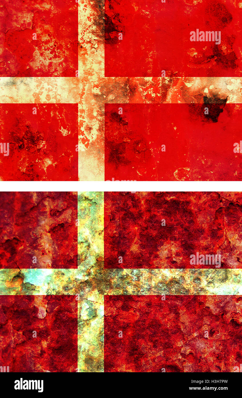 some very old grunge flag of denmark Stock Photo - Alamy