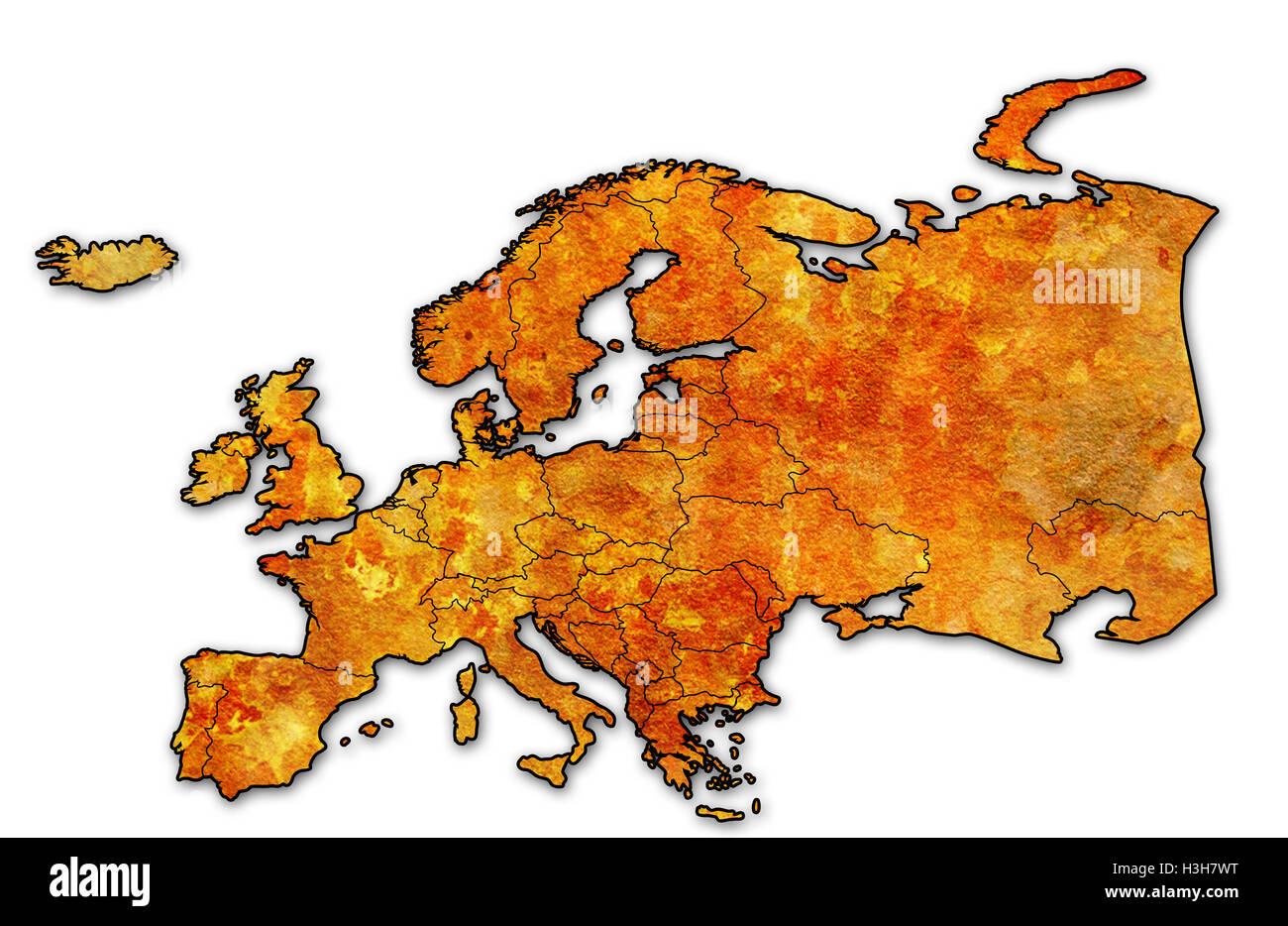 old political map of europe with country borders Stock Photo - Alamy