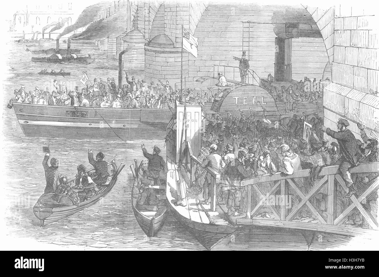 LONDON Army Works Corps, London Bridge 1855. Illustrated London News ...