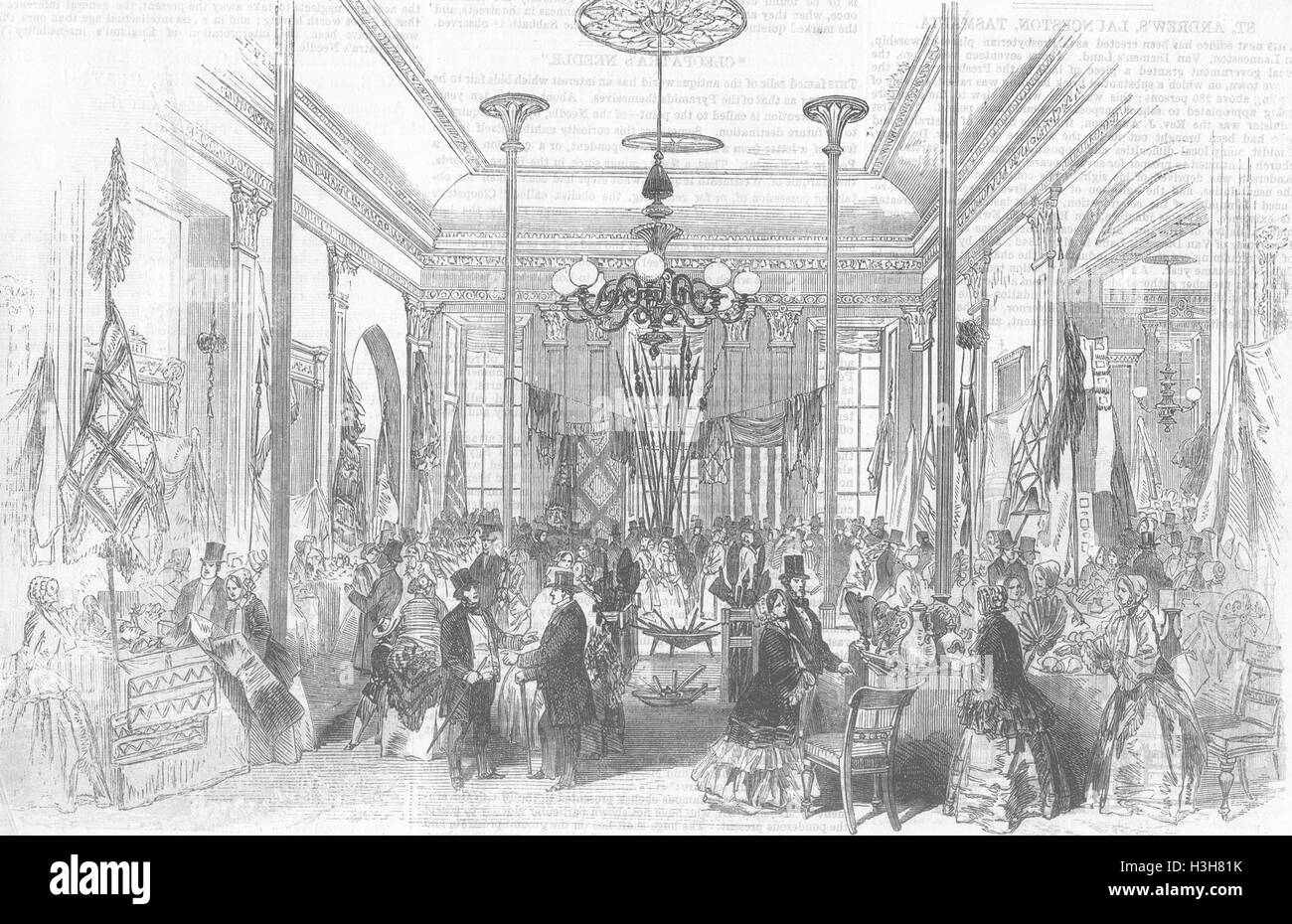 LONDON Wesleyan Centenary Hall, Bishopsgate 1851. Illustrated London ...