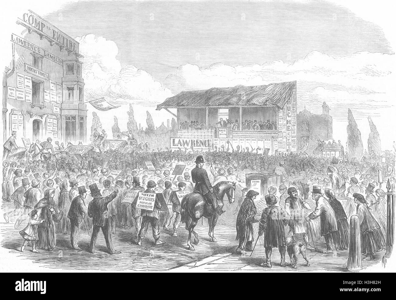 LONDON Lambeth Election Nomination, Kennington Park 1865. Illustrated ...