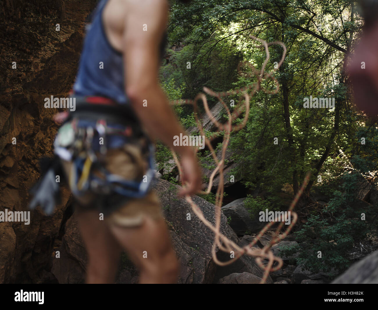 Repelling zion national park hi-res stock photography and images - Alamy