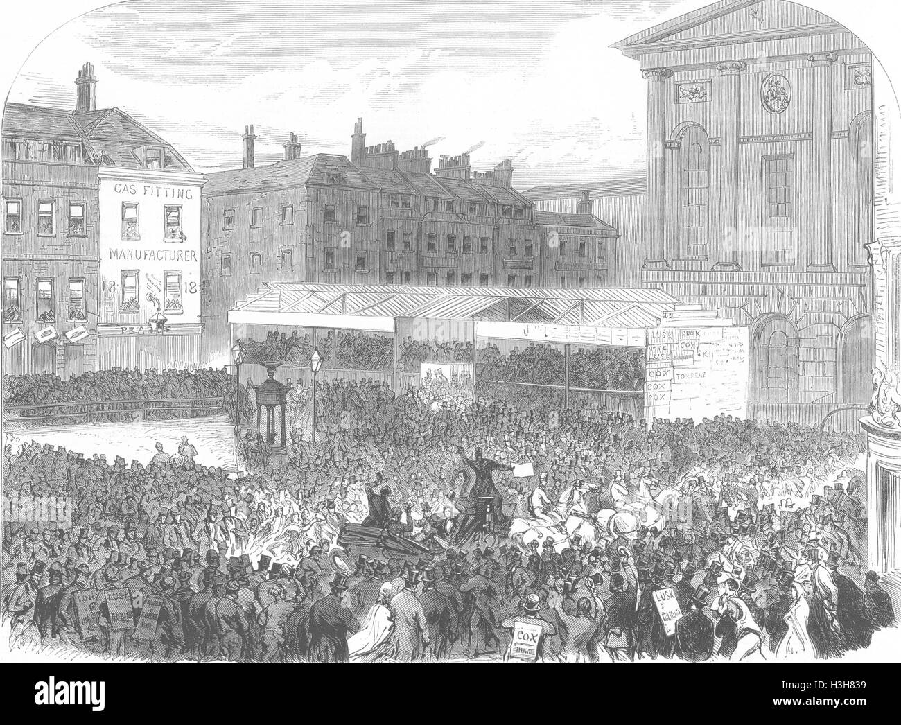 LONDON Finsbury Election nomination, Clerkenwell Green 1865 ...