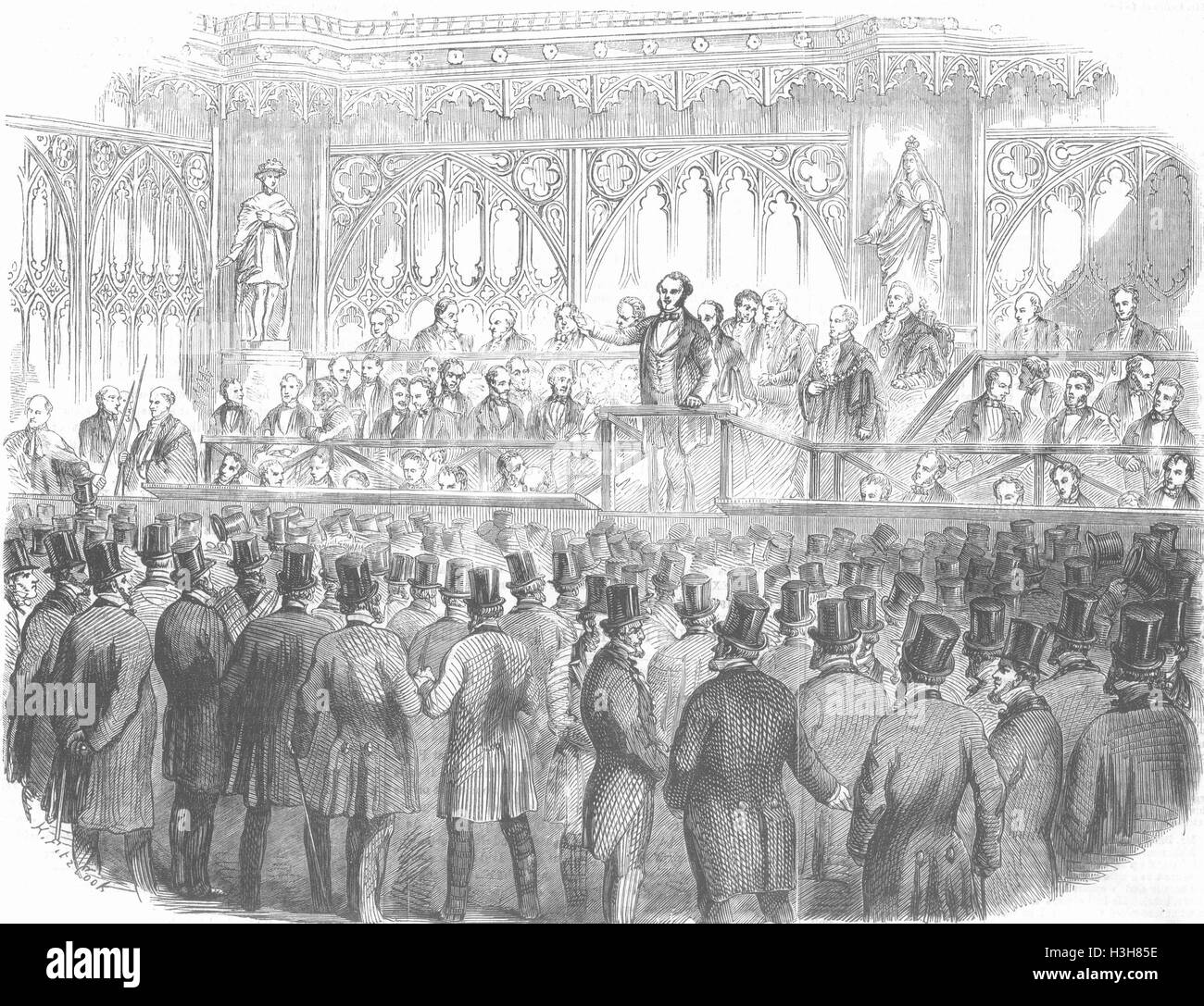 LONDON common hall of Corporation Reform, Guildhall 1856. Illustrated ...
