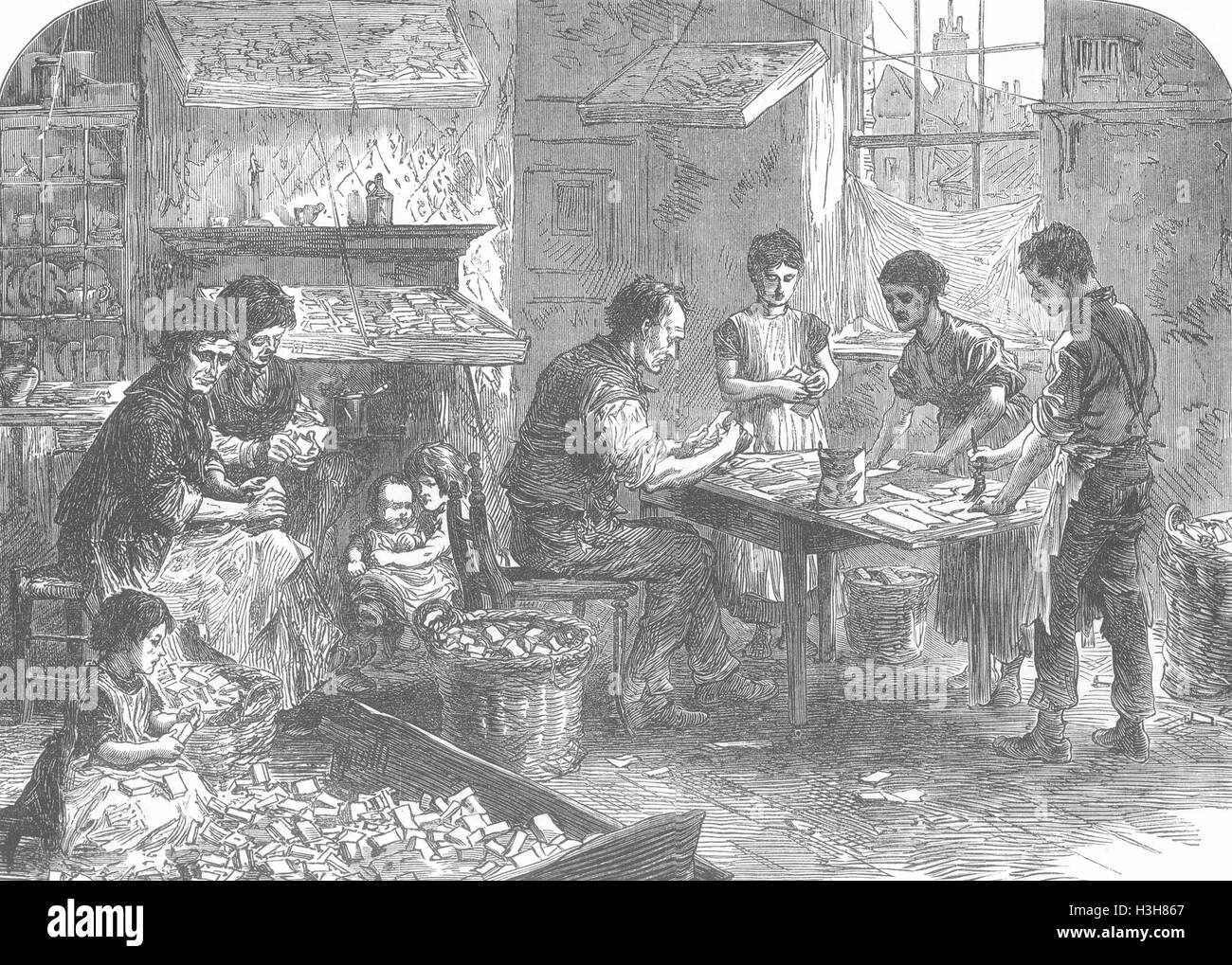 LONDON Matchbox-Makers at Bow 1871. Illustrated London News Stock Photo ...