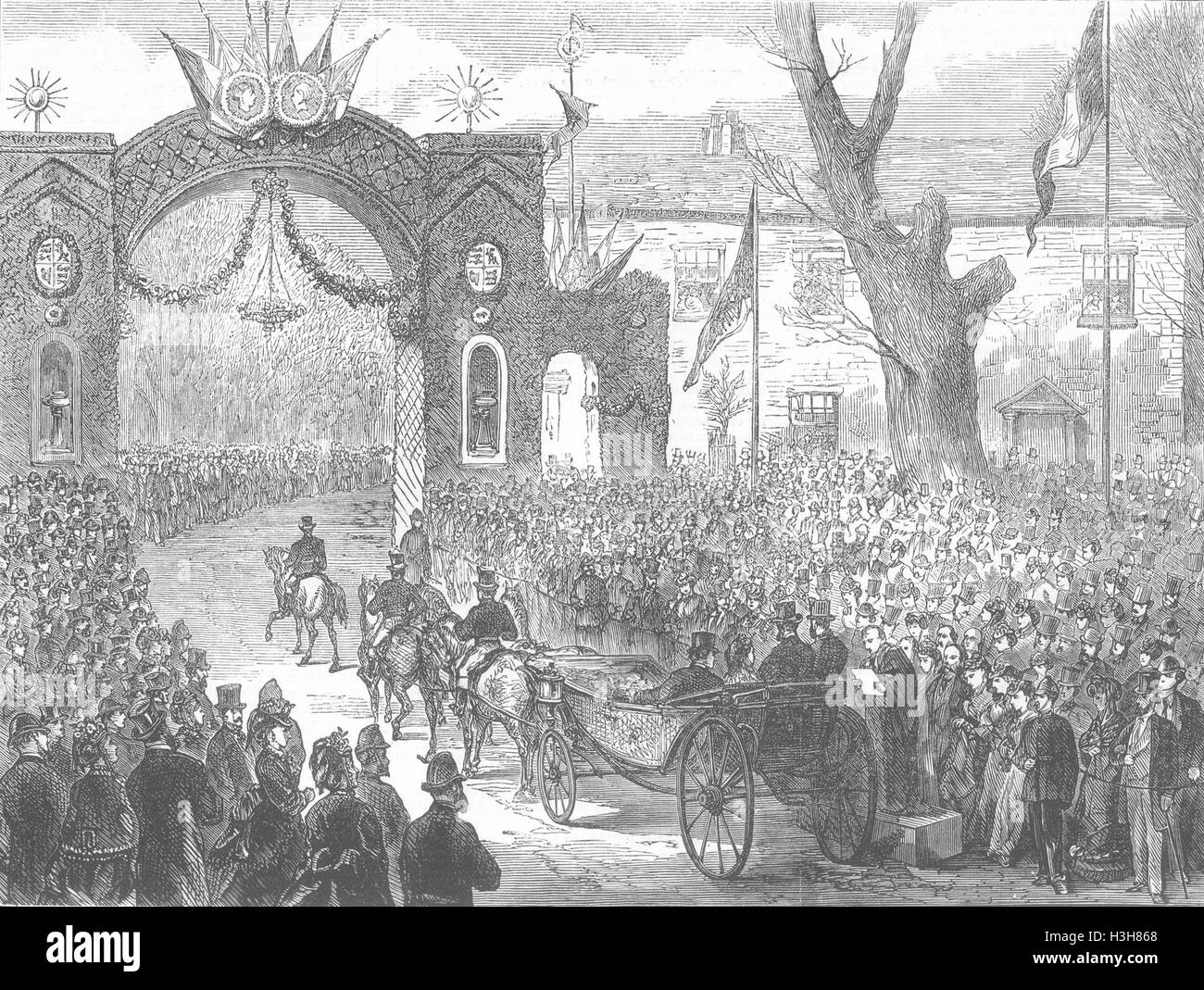 SURREY Newly married Princess Louise, Esher 1871. Illustrated London ...