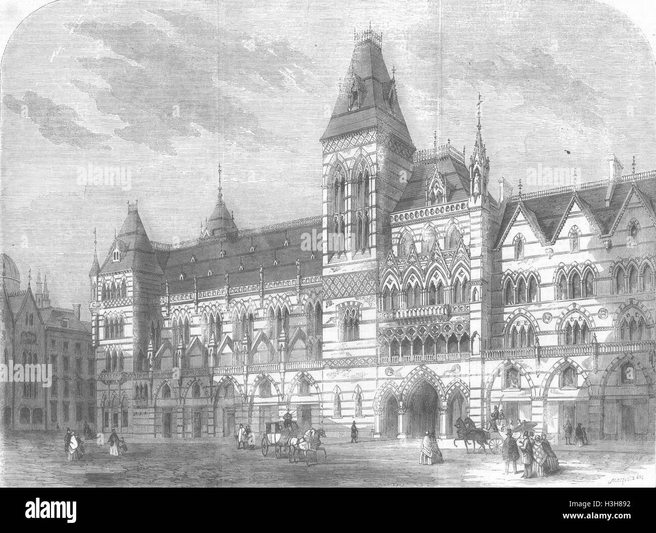 LONDON Prizewinning design for Metropolitan Hotel 1860. Illustrated ...
