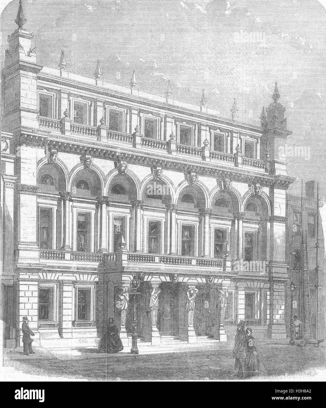 HAMPSHIRE Hartley Institute, Southampton 1862. Illustrated Times Stock ...