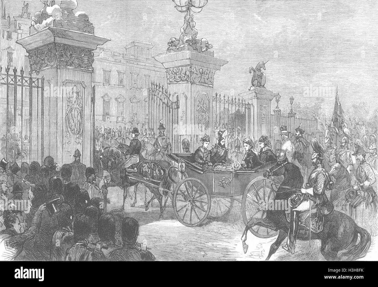 LONDON parade, Buckingham Palace 1874. Illustrated London News Stock ...
