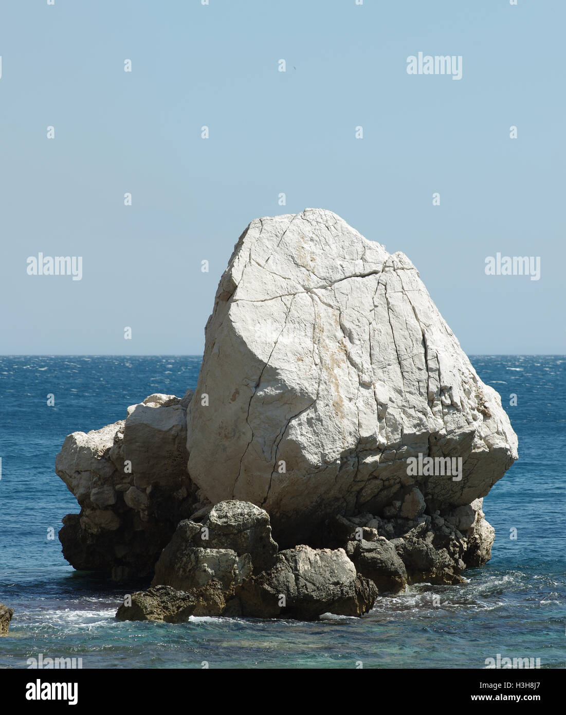Limestone rock in the Meditarranean Sea, in Calanque Sugiton near ...