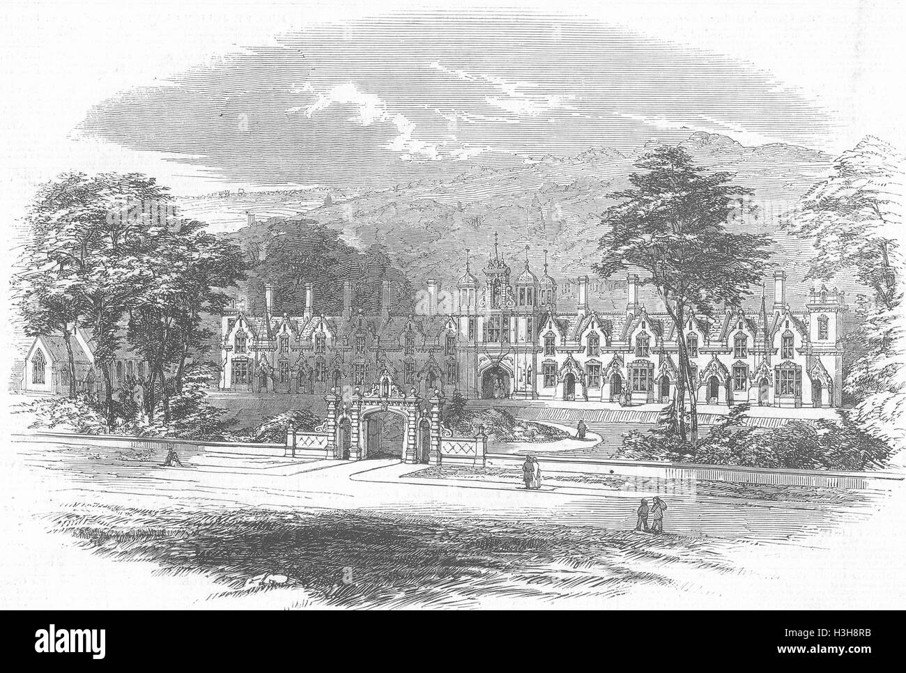 LONDON Fishmongers & Poulterers Asylum, Wood Green 1847. Illustrated ...