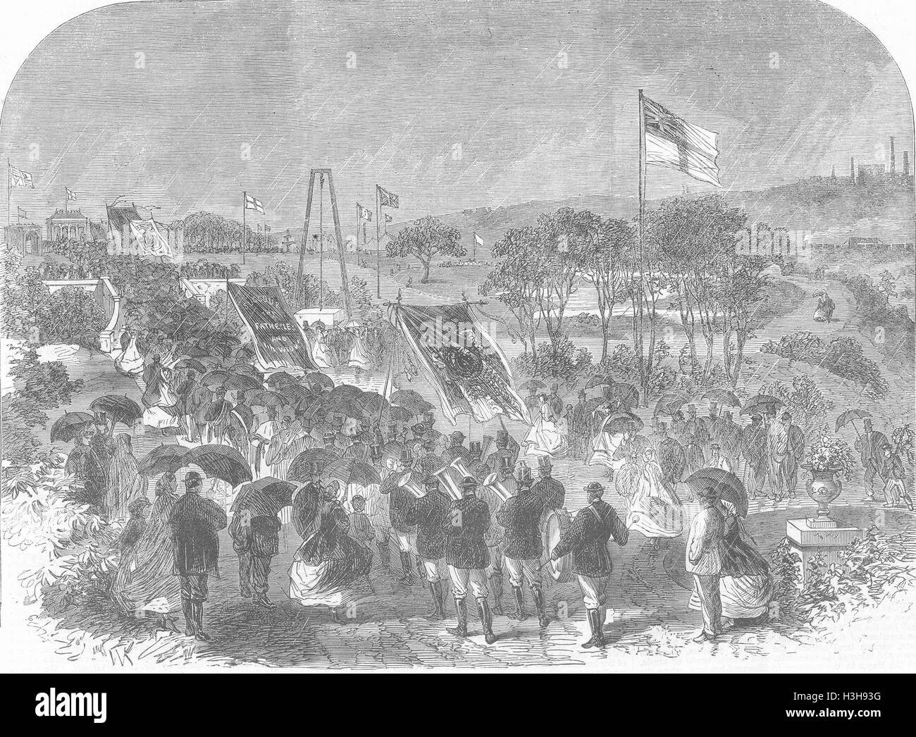 LANCS Cotton Famine Alexandra Park, Oldham 1865. Illustrated London ...