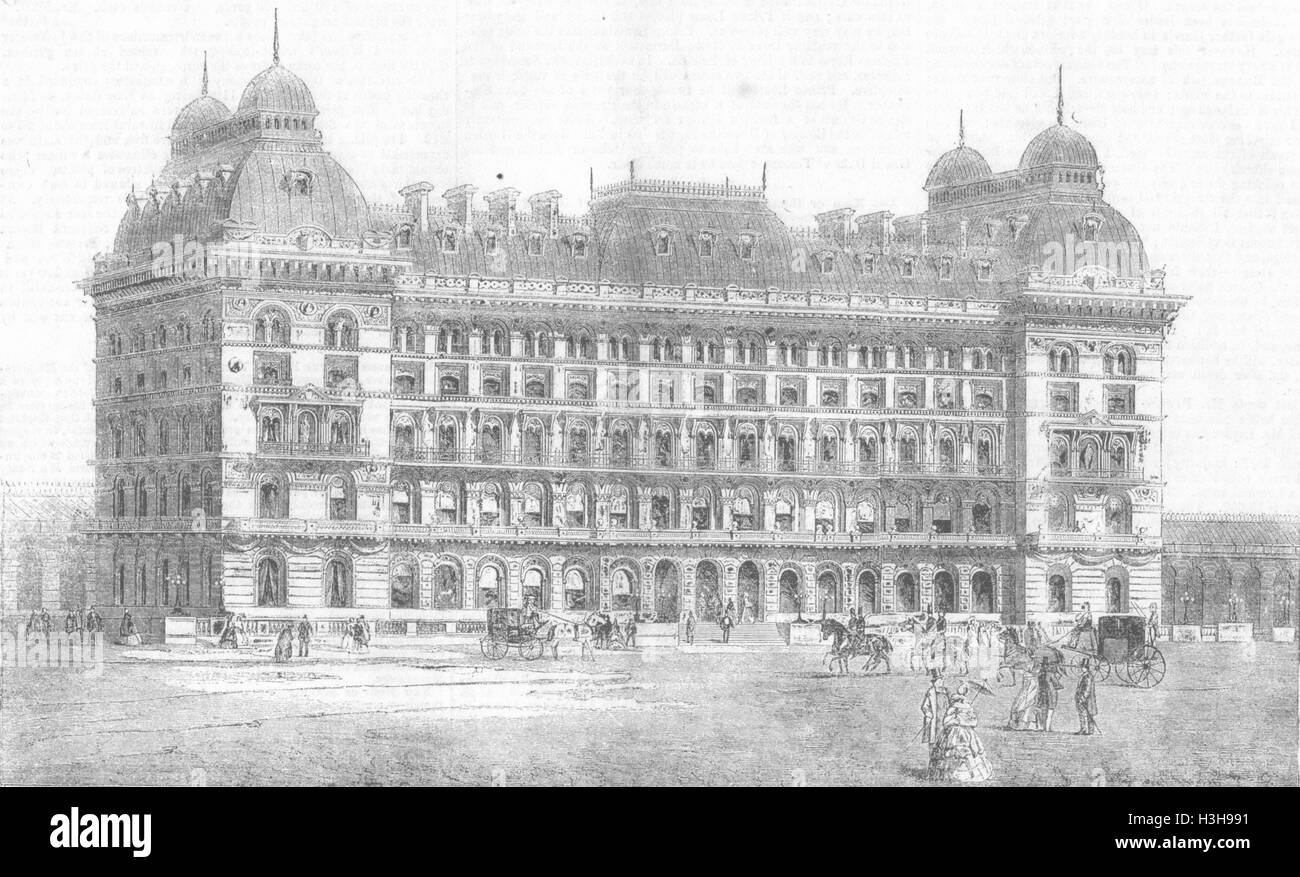 LONDON The Grosvenor Hotel, Pimlico 1860. Illustrated London News Stock ...